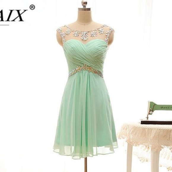 Vnaix | Dresses | Prom Dress Vnaix Illusion Embellished Jeweled Formal ...